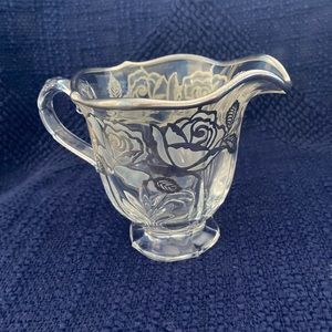 Source Unknown | Dining | Vintage Rose Pattern Silver Overlay Creamer ...